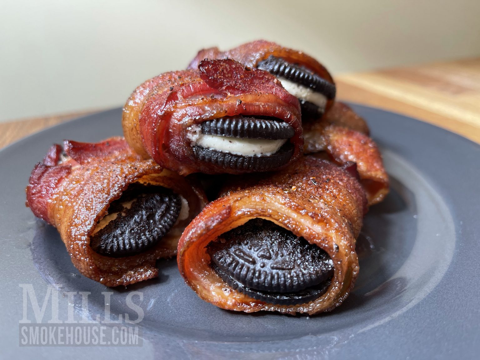 Smoked Bacon Wrapped Double Stuff Oreos | Mills Smokehouse